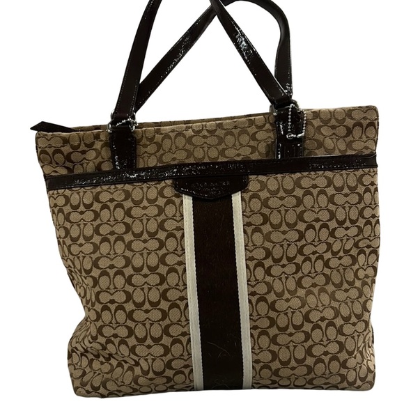 Coach | Bags | Coach Medium Size Brown Canvas Handbag | Poshmark